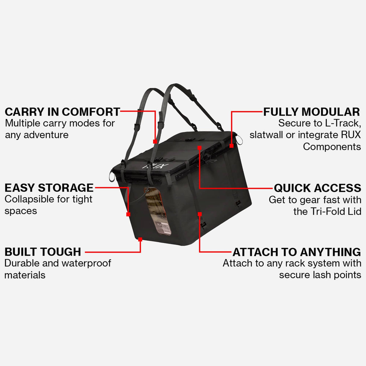 RUX Collapsible Gear Box (70L) | Modular Adventure Storage